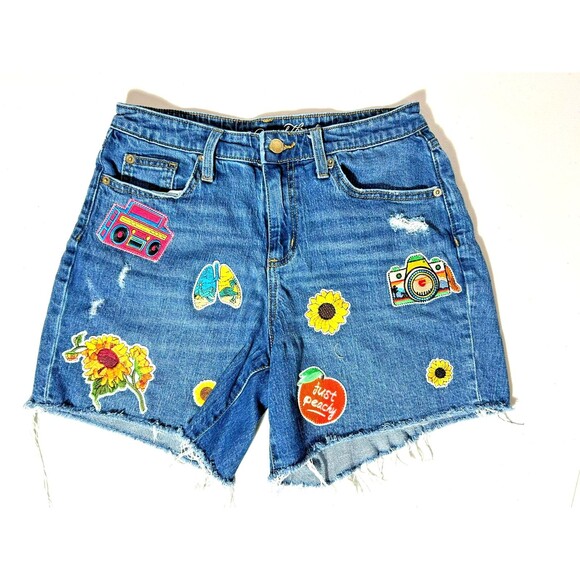 Unbranded | Jeans | Women Blue Denim Jean Shorts Reworked Patched Cut ...
